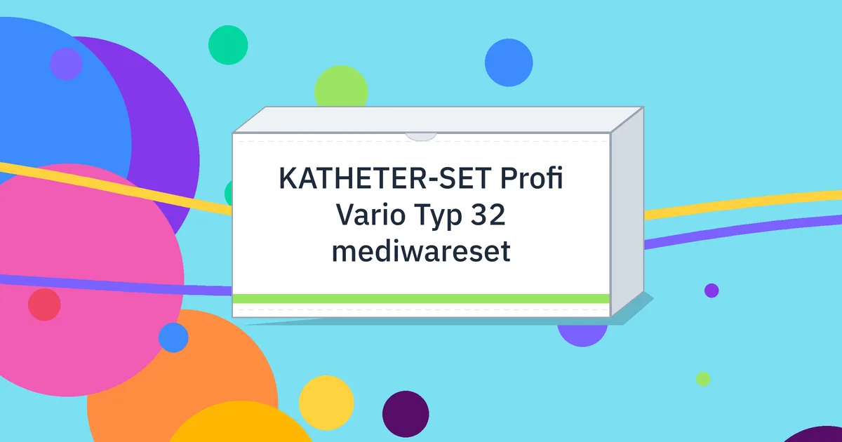 Symbolbild: Packung mit der Aufschrift KATHETER-SET Profi Vario Typ 32 mediwareset (PZN 19471251) – Verfügbarkeit und Bezug in Apotheken in Frankfurt am Main