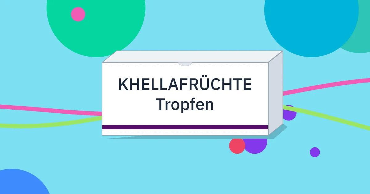 Symbolbild: Packung mit der Aufschrift KHELLAFRÜCHTE Tropfen (PZN 19141559) – Verfügbarkeit und Bezug in Apotheken in Frankfurt am Main