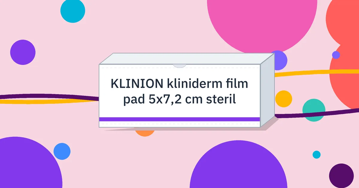 Symbolbild: Packung mit der Aufschrift KLINION kliniderm film pad 5x7,2 cm steril (PZN 19808561) – Verfügbarkeit und Bezug in Apotheken in Frankfurt am Main