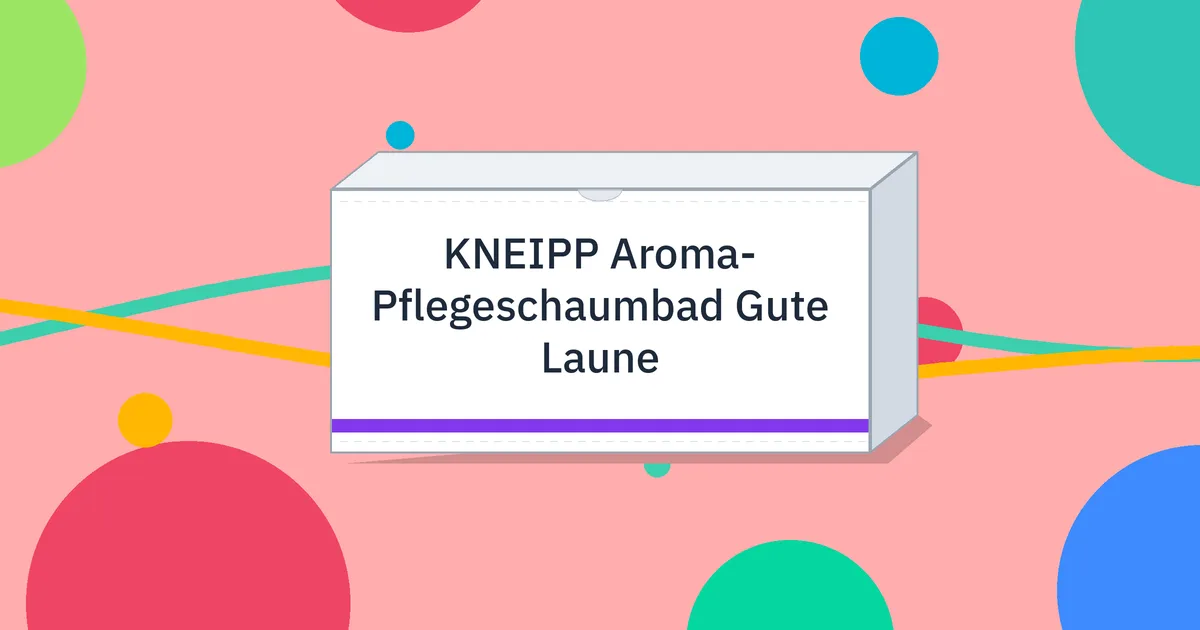 Symbolbild: Packung mit der Aufschrift KNEIPP Aroma-Pflegeschaumbad Gute Laune (PZN 06127701) – Verfügbarkeit und Bezug in Apotheken in Frankfurt am Main