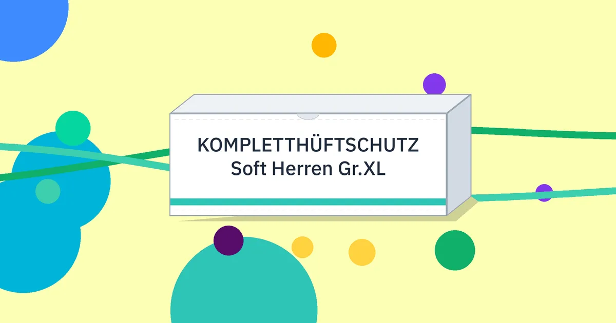 Symbolbild: Packung mit der Aufschrift KOMPLETTHÜFTSCHUTZ Soft Herren Gr.XL (PZN 09295936) – Verfügbarkeit und Bezug in Apotheken in Frankfurt am Main