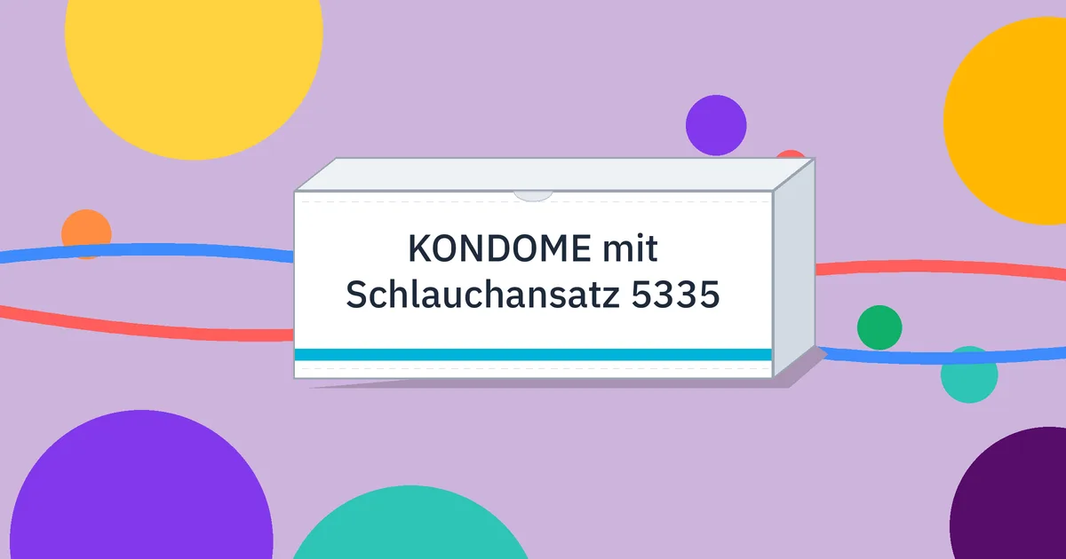 Symbolbild: Packung mit der Aufschrift KONDOME mit Schlauchansatz 5335 (PZN 00586448) – Verfügbarkeit und Bezug in Apotheken in Frankfurt am Main