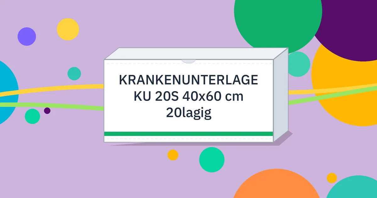 Symbolbild: Packung mit der Aufschrift KRANKENUNTERLAGE KU 20S 40x60 cm 20lagig (PZN 04238968) – Verfügbarkeit und Bezug in Apotheken in Frankfurt am Main