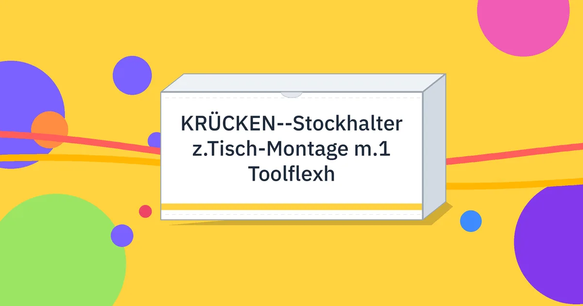 Symbolbild: Packung mit der Aufschrift KRÜCKEN--Stockhalter z.Tisch-Montage m.1 Toolflexh (PZN 09609352) – Verfügbarkeit und Bezug in Apotheken in Frankfurt am Main