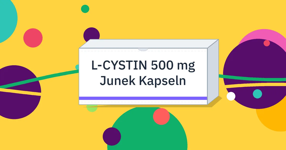 Symbolbild: Packung mit der Aufschrift L-CYSTIN 500 mg Junek Kapseln (PZN 00132374) – Verfügbarkeit und Bezug in Apotheken in Frankfurt am Main