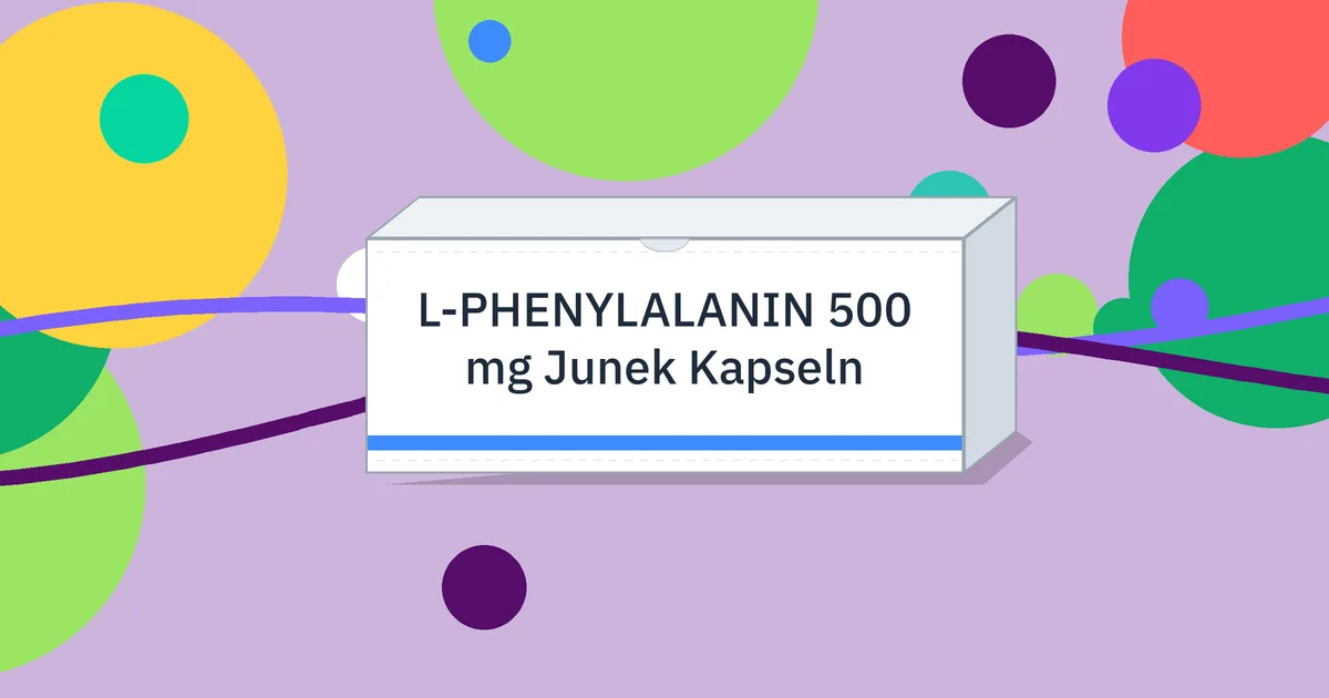 Symbolbild: Packung mit der Aufschrift L-PHENYLALANIN 500 mg Junek Kapseln (PZN 00135148) – Verfügbarkeit und Bezug in Apotheken in Frankfurt am Main