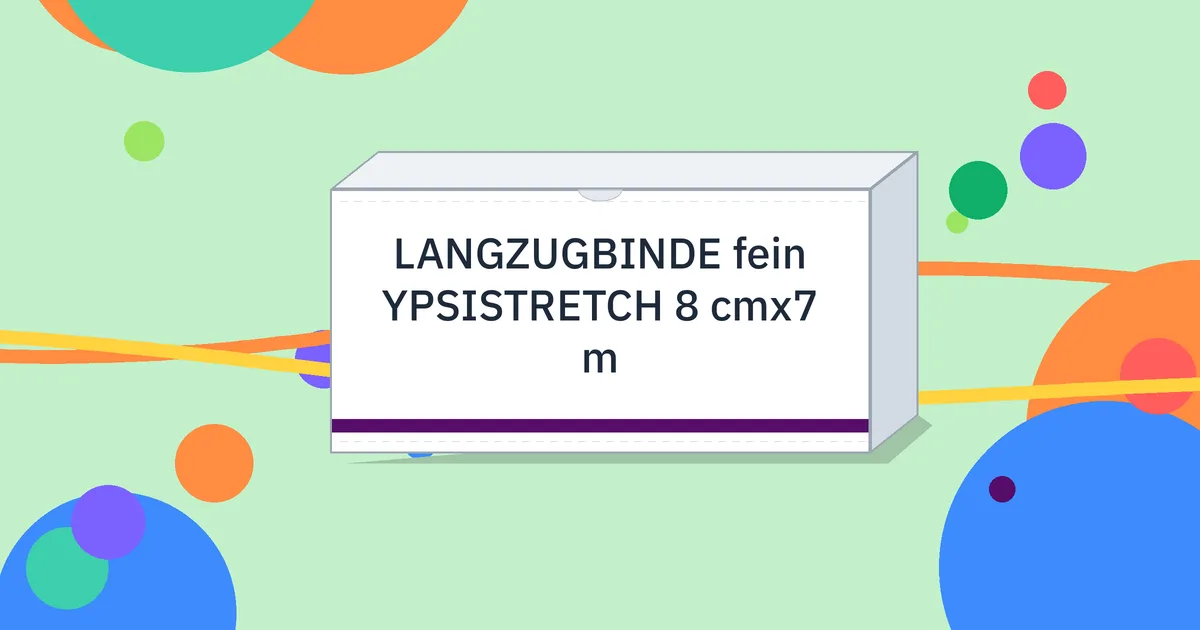 Symbolbild: Packung mit der Aufschrift LANGZUGBINDE fein YPSISTRETCH 8 cmx7 m (PZN 03989282) – Verfügbarkeit und Bezug in Apotheken in Frankfurt am Main