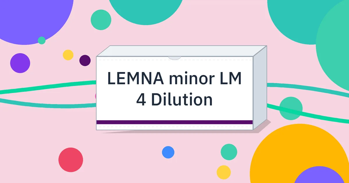 Symbolbild: Packung mit der Aufschrift LEMNA minor LM 4 Dilution (PZN 13524880) – Verfügbarkeit und Bezug in Apotheken in Frankfurt am Main