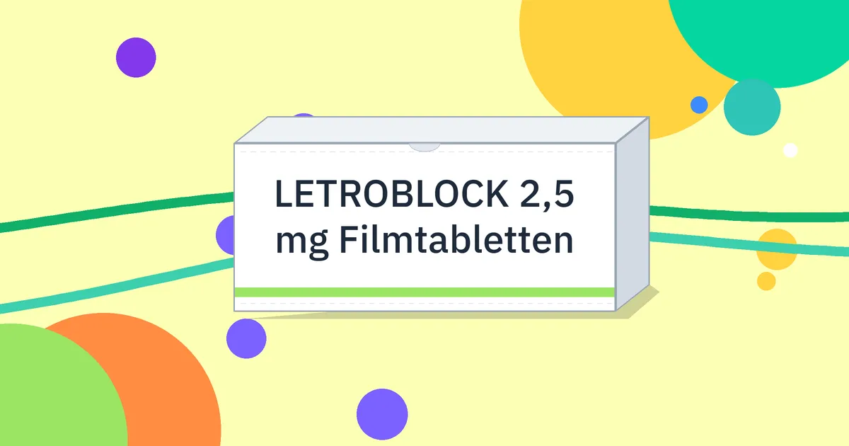 Symbolbild: Packung mit der Aufschrift LETROBLOCK 2,5 mg Filmtabletten (PZN 08458247) – Verfügbarkeit und Bezug in Apotheken in Frankfurt am Main