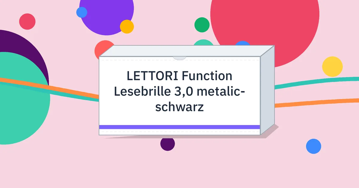 Symbolbild: Packung mit der Aufschrift LETTORI Function Lesebrille 3,0 metalic-schwarz (PZN 11118331) – Verfügbarkeit und Bezug in Apotheken in Frankfurt am Main