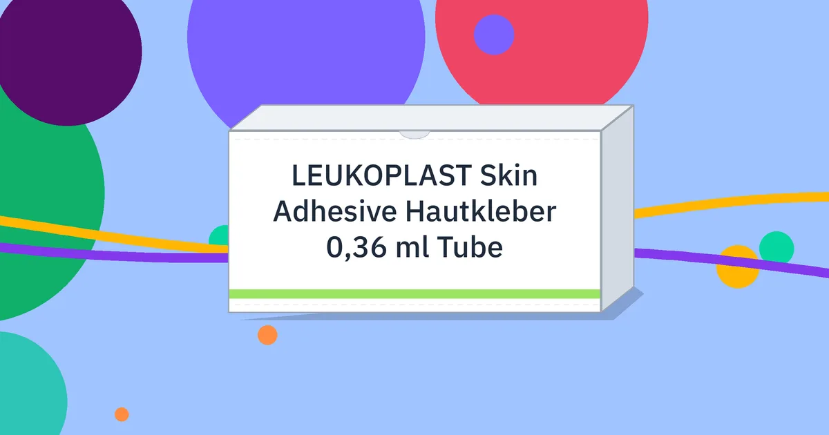 Symbolbild: Packung mit der Aufschrift LEUKOPLAST Skin Adhesive Hautkleber 0,36 ml Tube (PZN 18240029) – Verfügbarkeit und Bezug in Apotheken in Frankfurt am Main