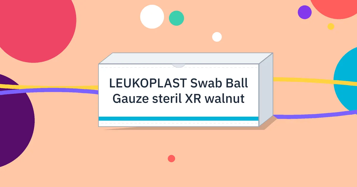 Symbolbild: Packung mit der Aufschrift LEUKOPLAST Swab Ball Gauze steril XR walnut (PZN 20741187) – Verfügbarkeit und Bezug in Apotheken in Frankfurt am Main