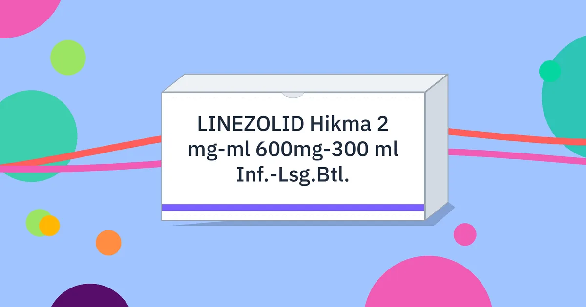 Symbolbild: Packung mit der Aufschrift LINEZOLID Hikma 2 mg-ml 600mg-300 ml Inf.-Lsg.Btl. (PZN 18602219) – Verfügbarkeit und Bezug in Apotheken in Frankfurt am Main