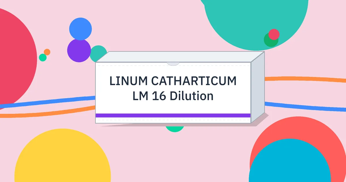 Symbolbild: Packung mit der Aufschrift LINUM CATHARTICUM LM 16 Dilution (PZN 13530165) – Verfügbarkeit und Bezug in Apotheken in Frankfurt am Main