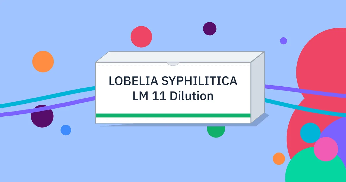 Symbolbild: Packung mit der Aufschrift LOBELIA SYPHILITICA LM 11 Dilution (PZN 13534772) – Verfügbarkeit und Bezug in Apotheken in Frankfurt am Main