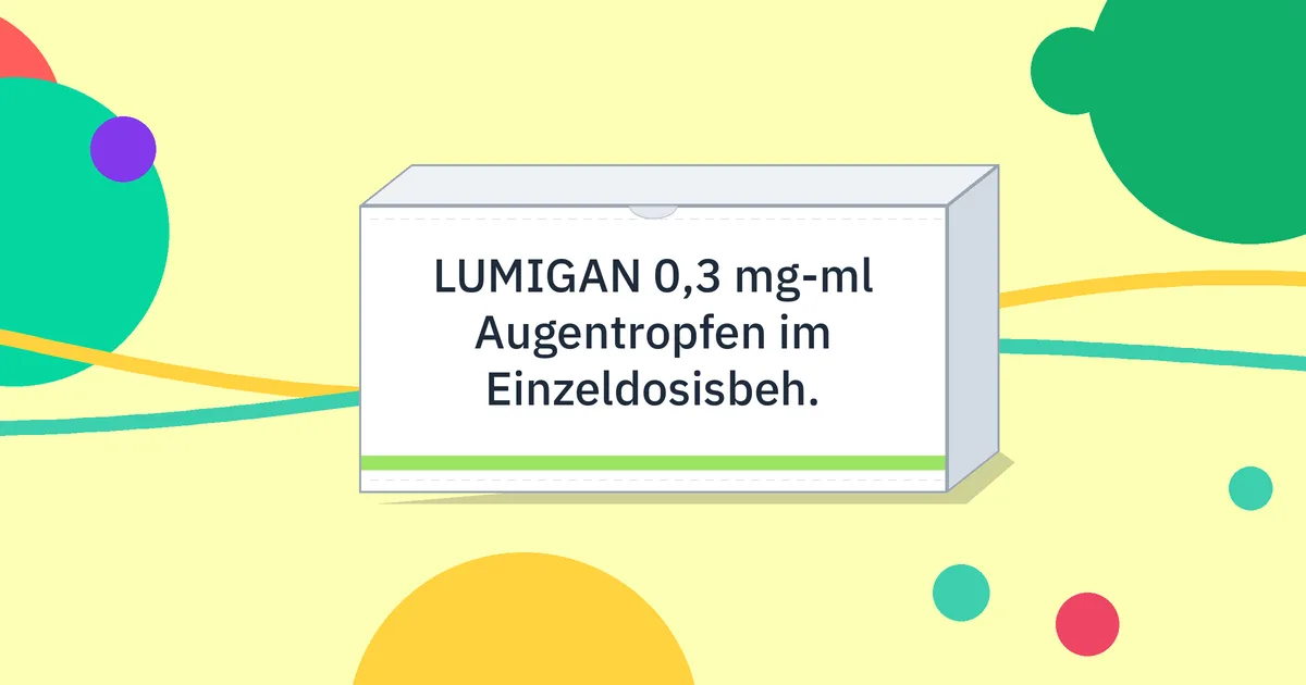 Symbolbild: Packung mit der Aufschrift LUMIGAN 0,3 mg-ml Augentropfen im Einzeldosisbeh. (PZN 15634182) – Verfügbarkeit und Bezug in Apotheken in Frankfurt am Main
