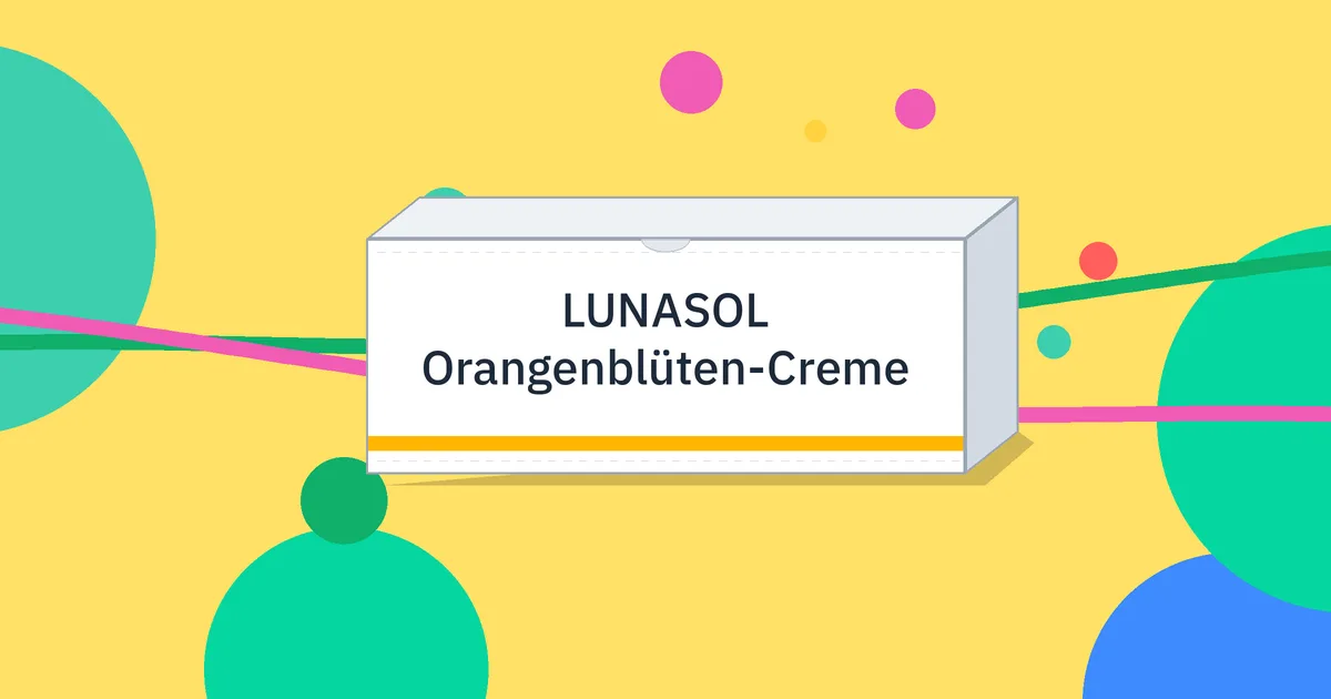 Symbolbild: Packung mit der Aufschrift LUNASOL Orangenblüten-Creme (PZN 19755617) – Verfügbarkeit und Bezug in Apotheken in Frankfurt am Main