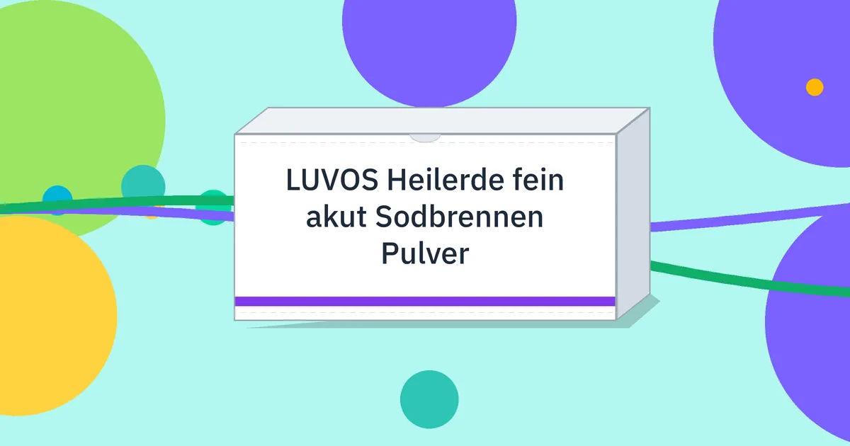 Symbolbild: Packung mit der Aufschrift LUVOS Heilerde fein akut Sodbrennen Pulver (PZN 18360733) – Verfügbarkeit und Bezug in Apotheken in Frankfurt am Main