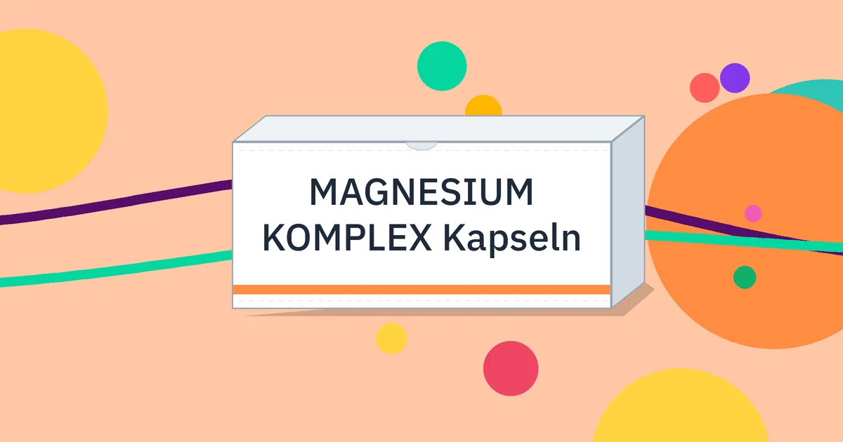 Symbolbild: Packung mit der Aufschrift MAGNESIUM KOMPLEX Kapseln (PZN 18679191) – Verfügbarkeit und Bezug in Apotheken in Frankfurt am Main