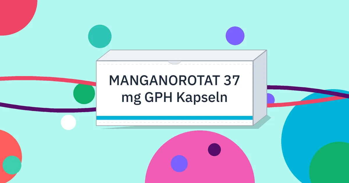 Symbolbild: Packung mit der Aufschrift MANGANOROTAT 37 mg GPH Kapseln (PZN 11482798) – Verfügbarkeit und Bezug in Apotheken in Frankfurt am Main