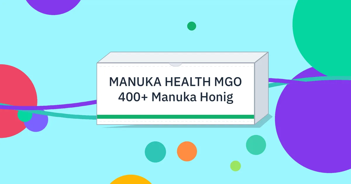 Symbolbild: Packung mit der Aufschrift MANUKA HEALTH MGO 400+ Manuka Honig (PZN 20551481) – Verfügbarkeit und Bezug in Apotheken in Frankfurt am Main