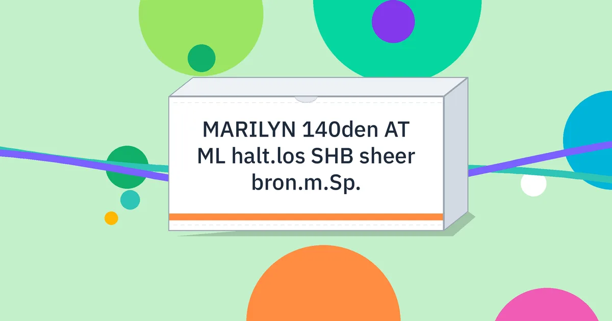 Symbolbild: Packung mit der Aufschrift MARILYN 140den AT ML halt.los SHB sheer bron.m.Sp. (PZN 16186981) – Verfügbarkeit und Bezug in Apotheken in Frankfurt am Main