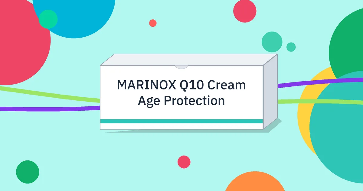 Symbolbild: Packung mit der Aufschrift MARINOX Q10 Cream Age Protection (PZN 13234610) – Verfügbarkeit und Bezug in Apotheken in Frankfurt am Main