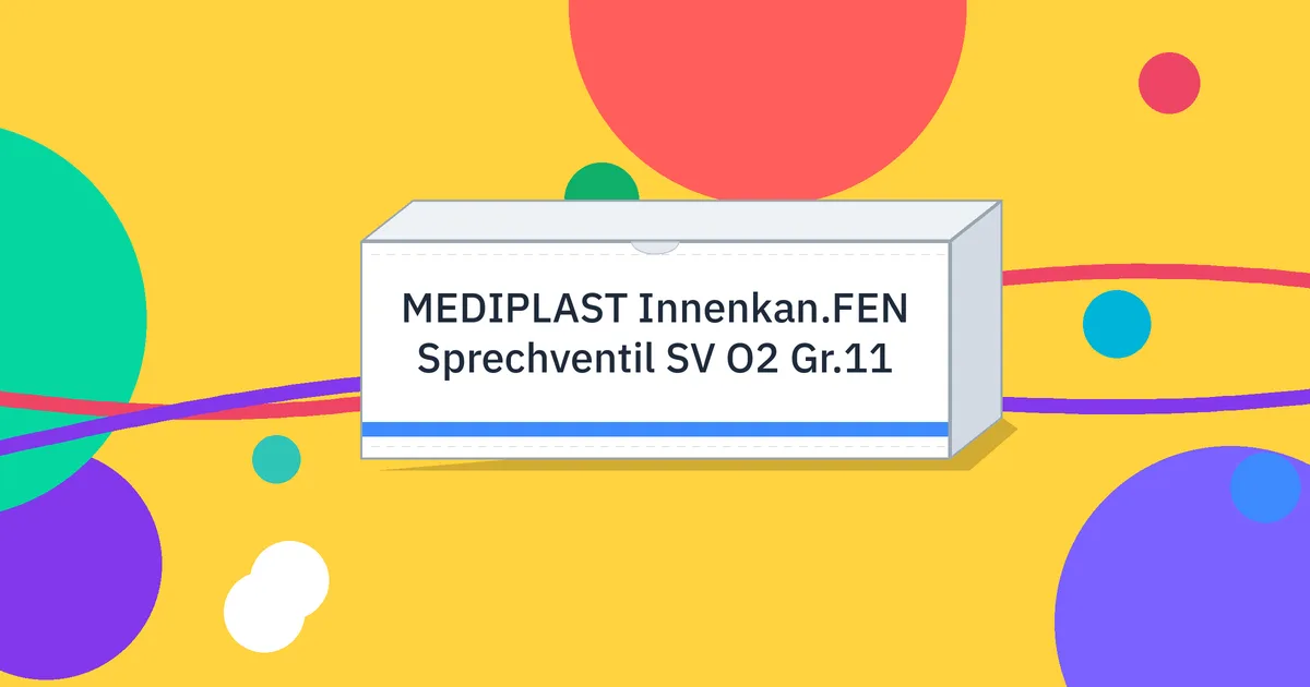 Symbolbild: Packung mit der Aufschrift MEDIPLAST Innenkan.FEN Sprechventil SV O2 Gr.11 (PZN 04528382) – Verfügbarkeit und Bezug in Apotheken in Frankfurt am Main