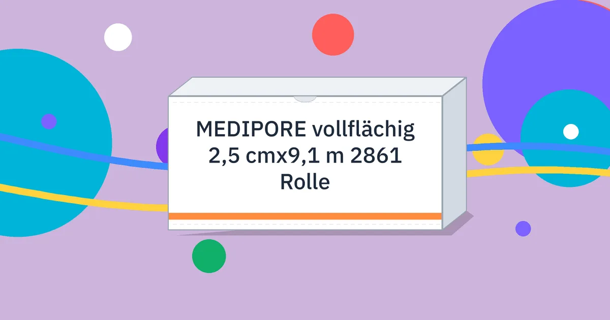 Symbolbild: Packung mit der Aufschrift MEDIPORE vollflächig 2,5 cmx9,1 m 2861 Rolle (PZN 07478957) – Verfügbarkeit und Bezug in Apotheken in Frankfurt am Main