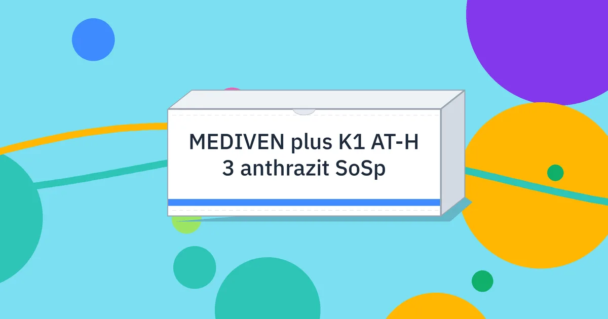 Symbolbild: Packung mit der Aufschrift MEDIVEN plus K1 AT-H 3 anthrazit SoSp (PZN 15035487) – Verfügbarkeit und Bezug in Apotheken in Frankfurt am Main