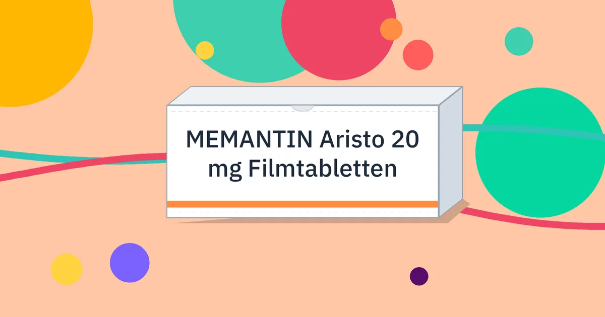 Symbolbild: Packung mit der Aufschrift MEMANTIN Aristo 20 mg Filmtabletten (PZN 10273762) – Verfügbarkeit und Bezug in Apotheken in Frankfurt am Main