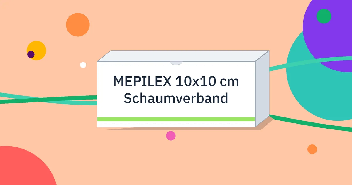 Symbolbild: Packung mit der Aufschrift MEPILEX 10x10 cm Schaumverband (PZN 15529137) – Verfügbarkeit und Bezug in Apotheken in Frankfurt am Main
