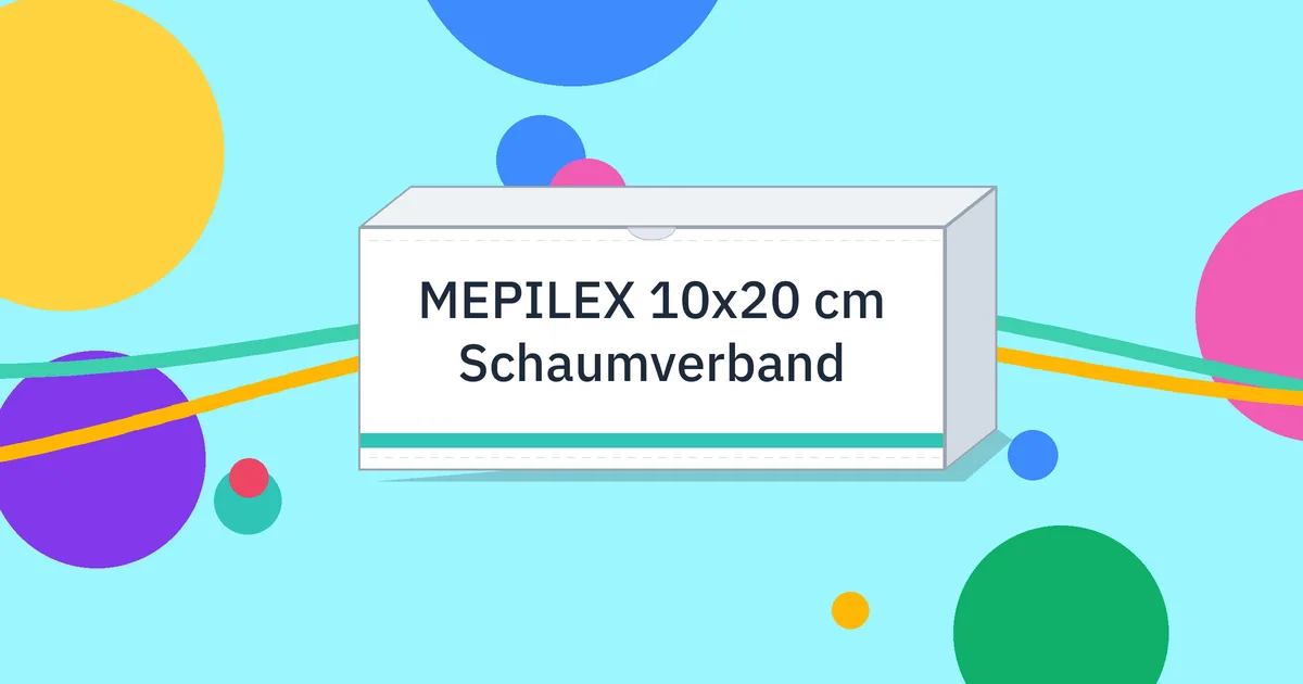 Symbolbild: Packung mit der Aufschrift MEPILEX 10x20 cm Schaumverband (PZN 13581412) – Verfügbarkeit und Bezug in Apotheken in Frankfurt am Main