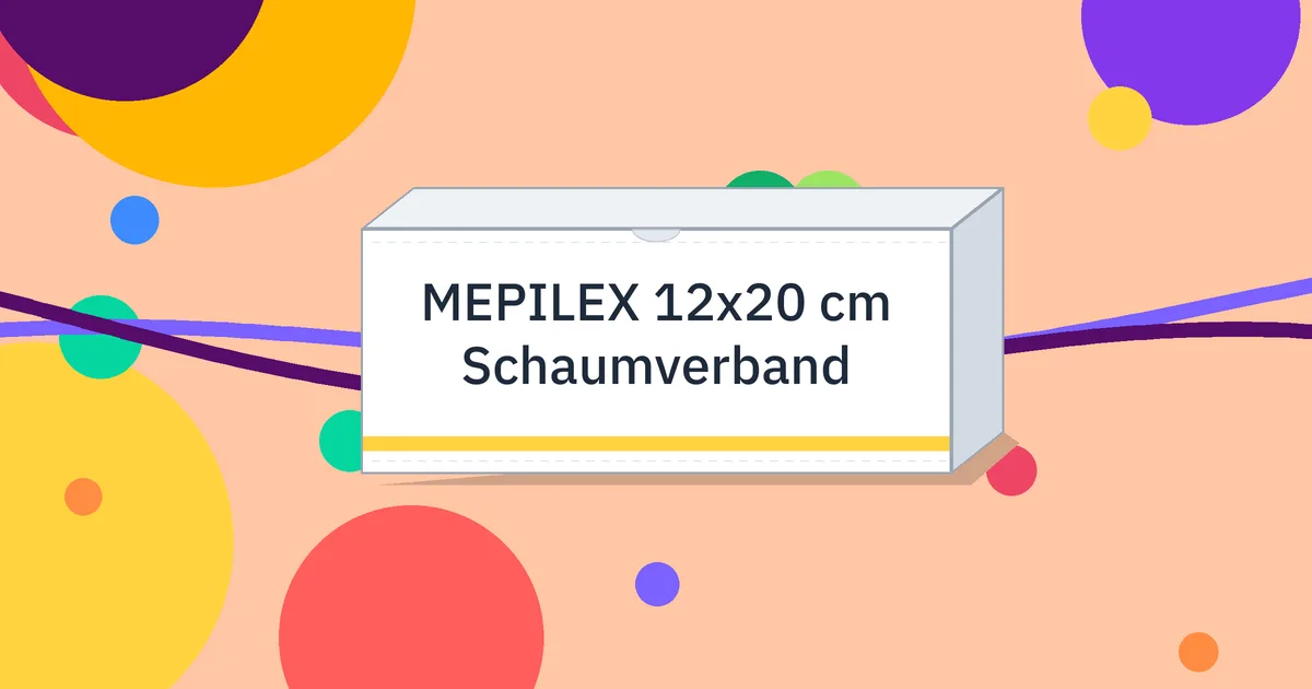 Symbolbild: Packung mit der Aufschrift MEPILEX 12x20 cm Schaumverband (PZN 01603350) – Verfügbarkeit und Bezug in Apotheken in Frankfurt am Main