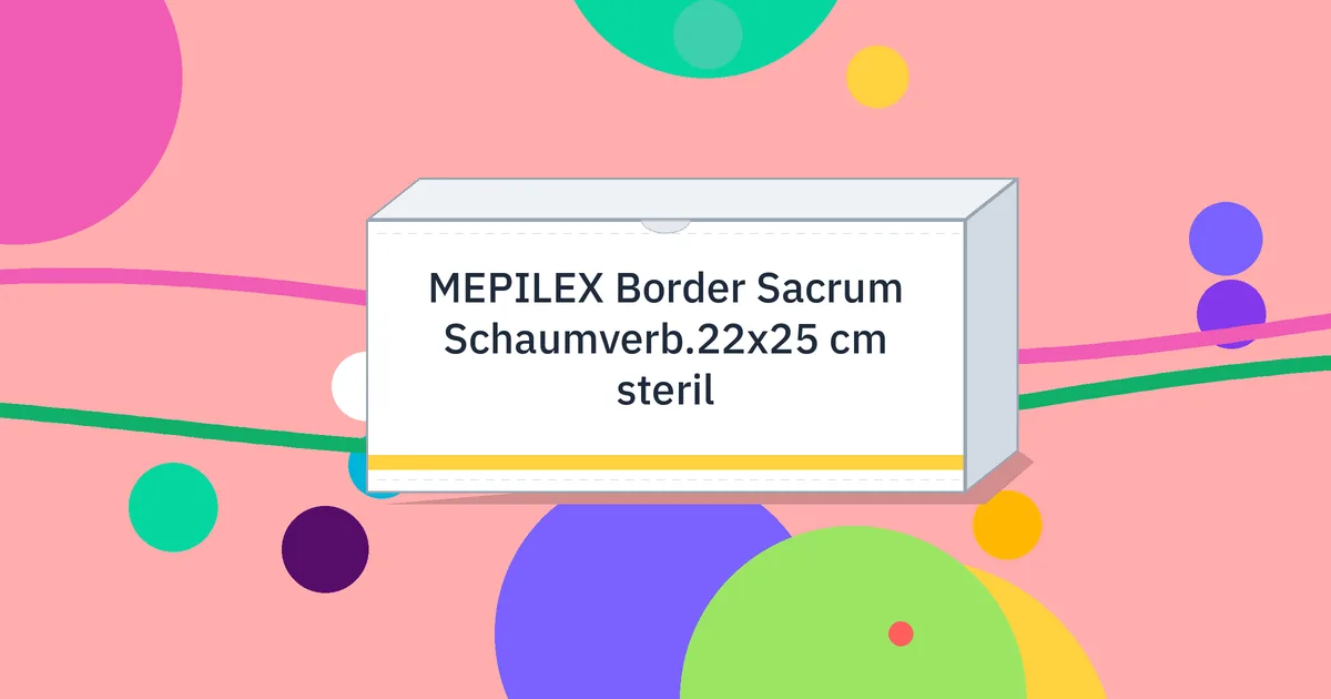 Symbolbild: Packung mit der Aufschrift MEPILEX Border Sacrum Schaumverb.22x25 cm steril (PZN 18364458) – Verfügbarkeit und Bezug in Apotheken in Frankfurt am Main