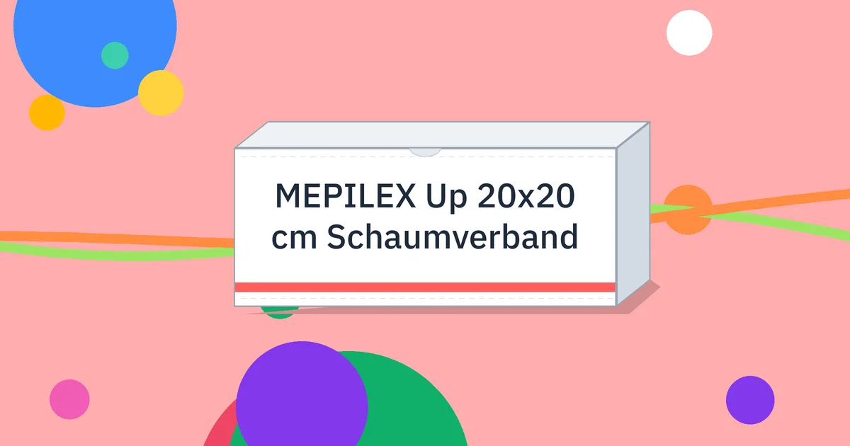 Symbolbild: Packung mit der Aufschrift MEPILEX Up 20x20 cm Schaumverband (PZN 19859498) – Verfügbarkeit und Bezug in Apotheken in Frankfurt am Main