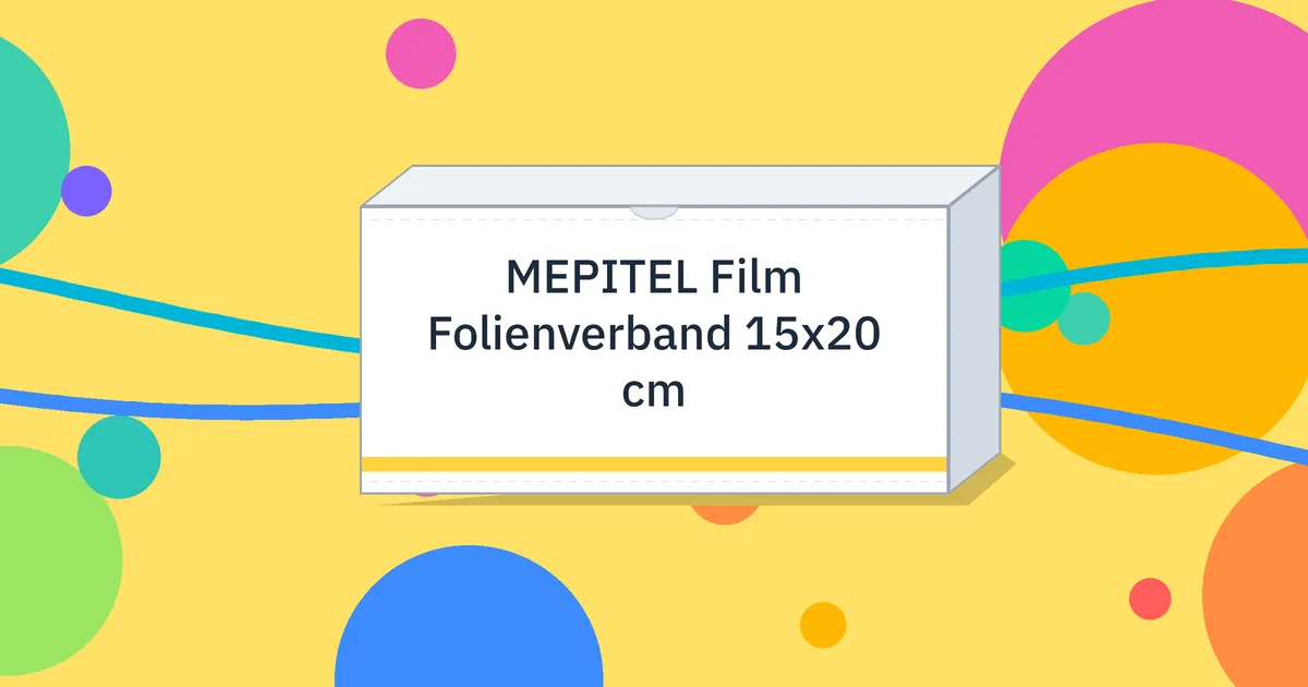 Symbolbild: Packung mit der Aufschrift MEPITEL Film Folienverband 15x20 cm (PZN 10264303) – Verfügbarkeit und Bezug in Apotheken in Frankfurt am Main