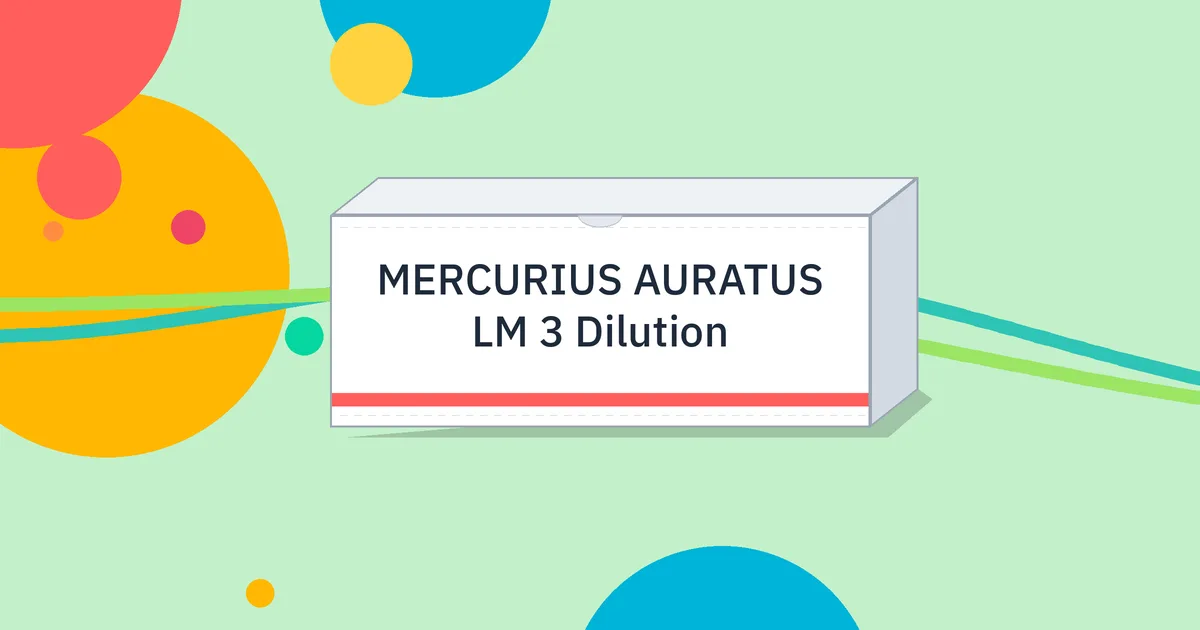 Symbolbild: Packung mit der Aufschrift MERCURIUS AURATUS LM 3 Dilution (PZN 09650768) – Verfügbarkeit und Bezug in Apotheken in Frankfurt am Main