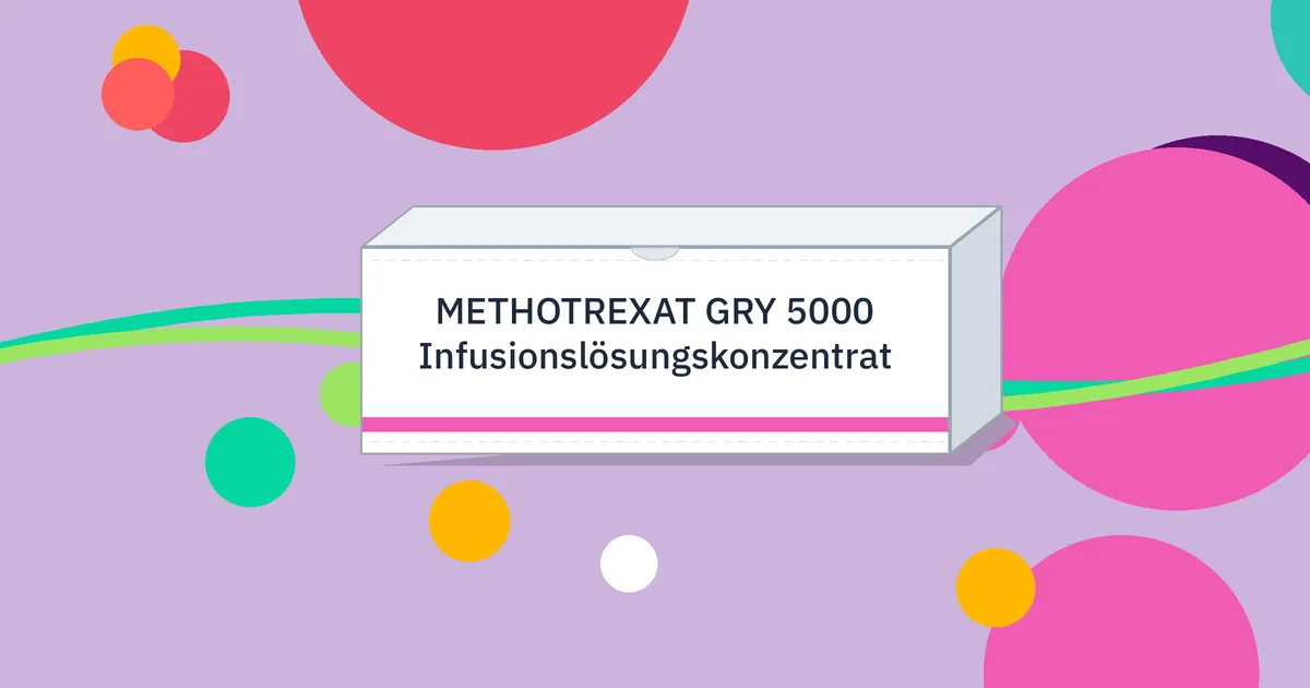 Symbolbild: Packung mit der Aufschrift METHOTREXAT GRY 5000 Infusionslösungskonzentrat (PZN 04108088) – Verfügbarkeit und Bezug in Apotheken in Frankfurt am Main