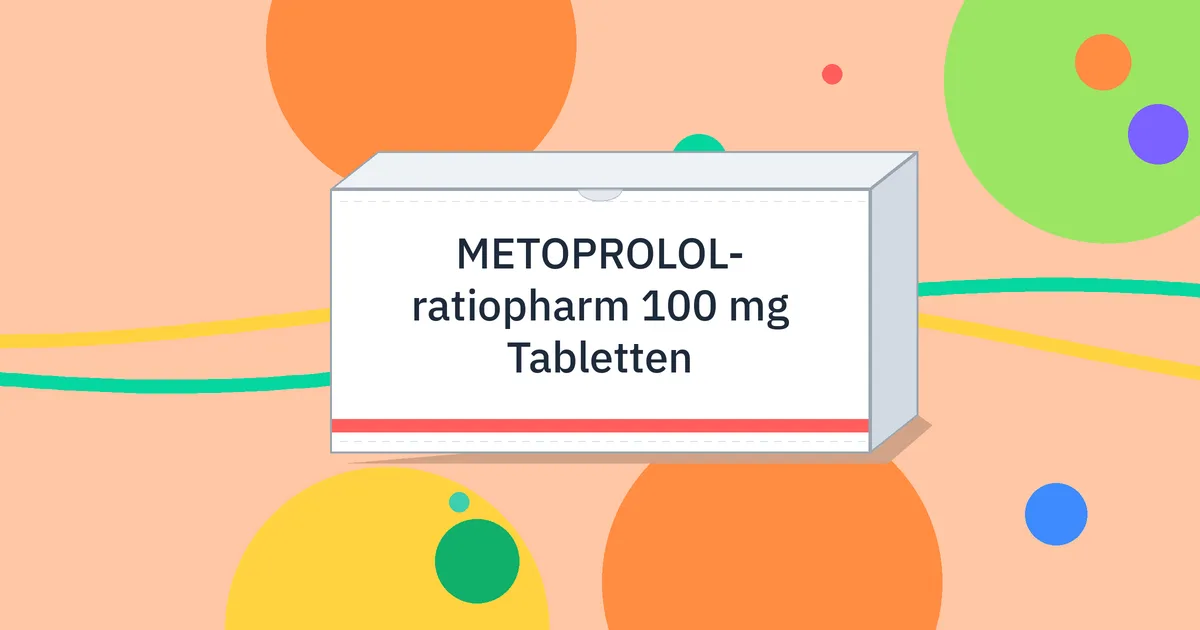 Symbolbild: Packung mit der Aufschrift METOPROLOL-ratiopharm 100 mg Tabletten (PZN 03953491) – Verfügbarkeit und Bezug in Apotheken in Frankfurt am Main