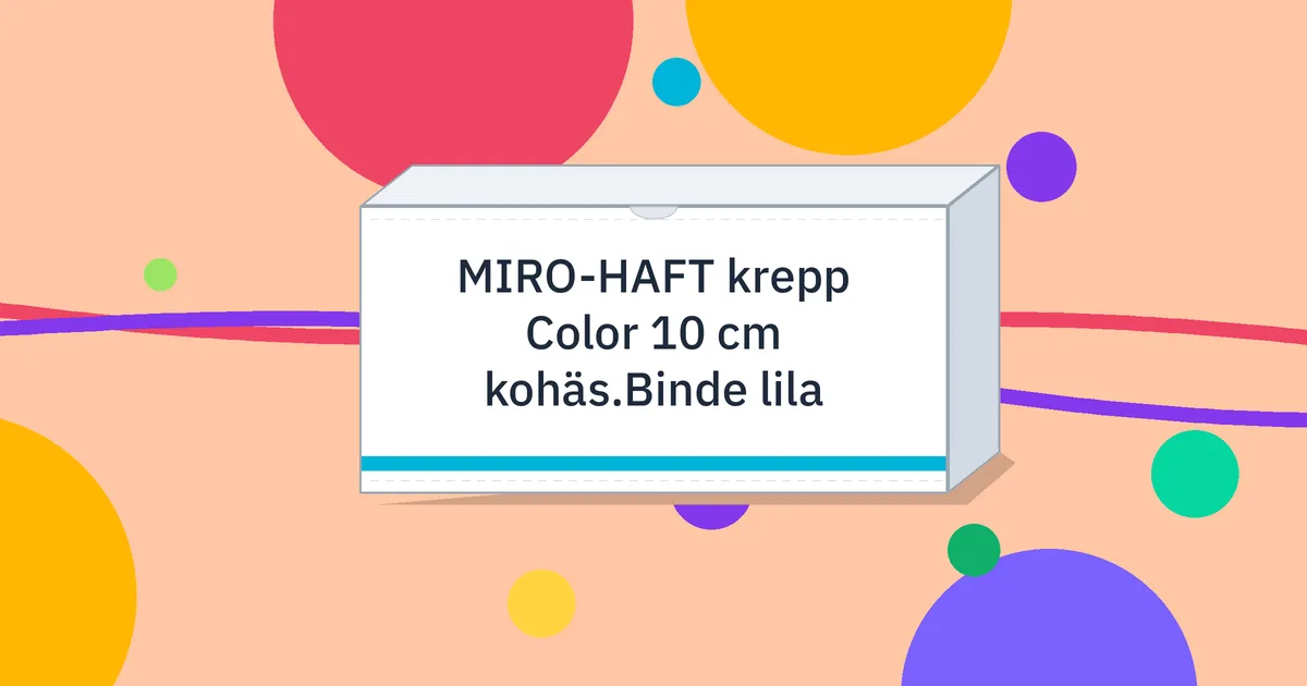 Symbolbild: Packung mit der Aufschrift MIRO-HAFT krepp Color 10 cm kohäs.Binde lila (PZN 07698707) – Verfügbarkeit und Bezug in Apotheken in Frankfurt am Main