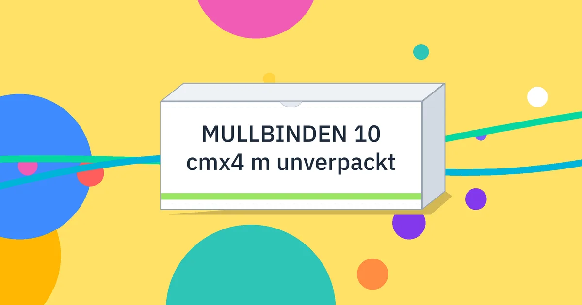 Symbolbild: Packung mit der Aufschrift MULLBINDEN 10 cmx4 m unverpackt (PZN 03384538) – Verfügbarkeit und Bezug in Apotheken in Frankfurt am Main