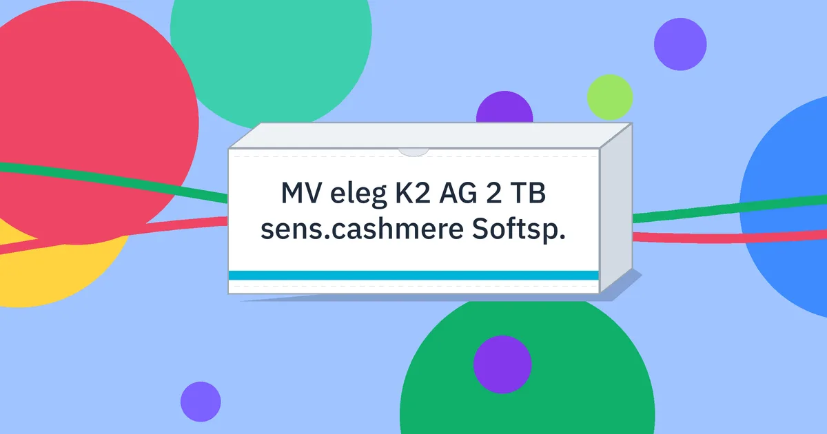 Symbolbild: Packung mit der Aufschrift MV eleg K2 AG 2 TB sens.cashmere Softsp. (PZN 14678680) – Verfügbarkeit und Bezug in Apotheken in Frankfurt am Main