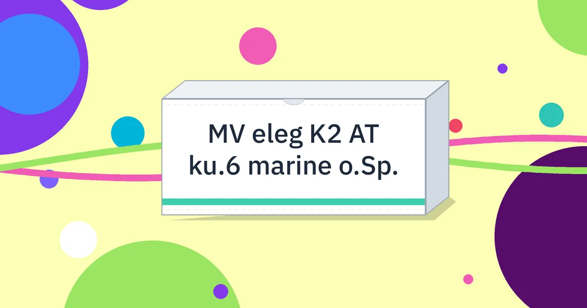 Symbolbild: Packung mit der Aufschrift MV eleg K2 AT ku.6 marine o.Sp. (PZN 15288194) – Verfügbarkeit und Bezug in Apotheken in Frankfurt am Main