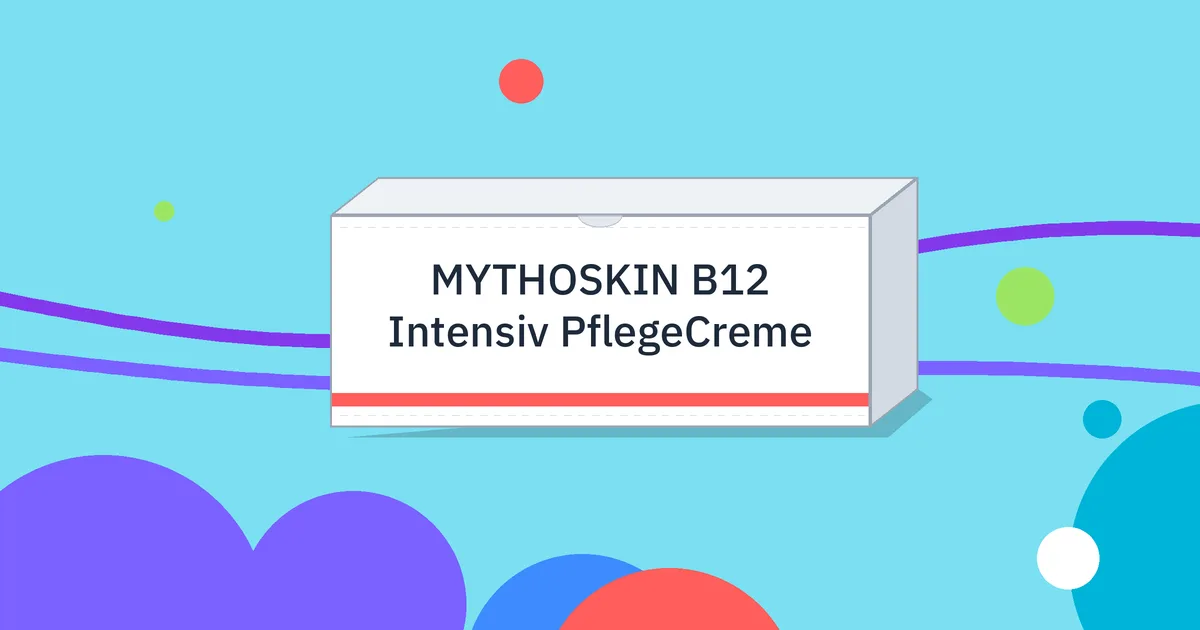 Symbolbild: Packung mit der Aufschrift MYTHOSKIN B12 Intensiv PflegeCreme (PZN 17595977) – Verfügbarkeit und Bezug in Apotheken in Frankfurt am Main
