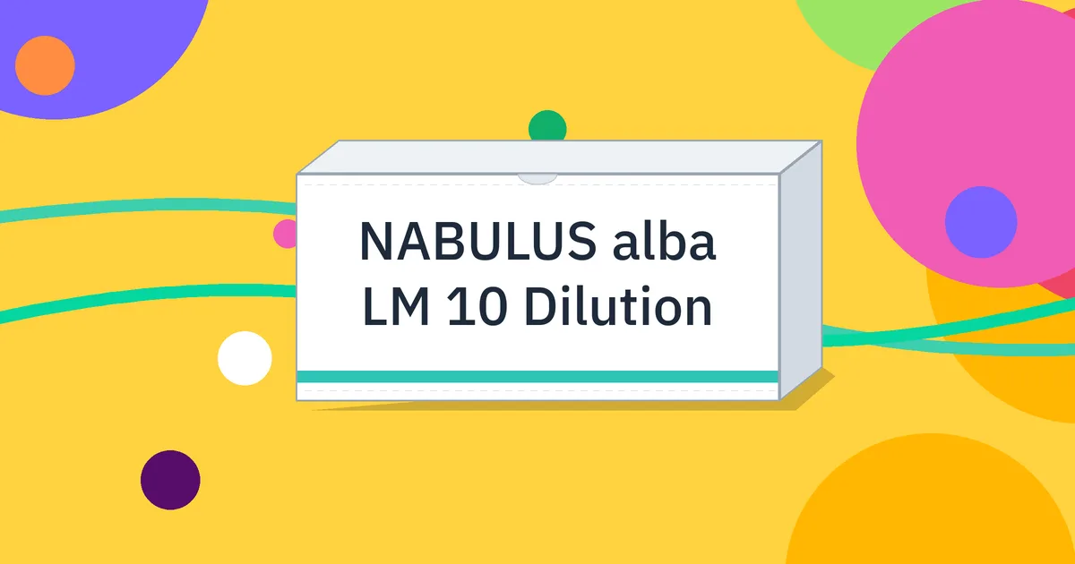 Symbolbild: Packung mit der Aufschrift NABULUS alba LM 10 Dilution (PZN 13615358) – Verfügbarkeit und Bezug in Apotheken in Frankfurt am Main