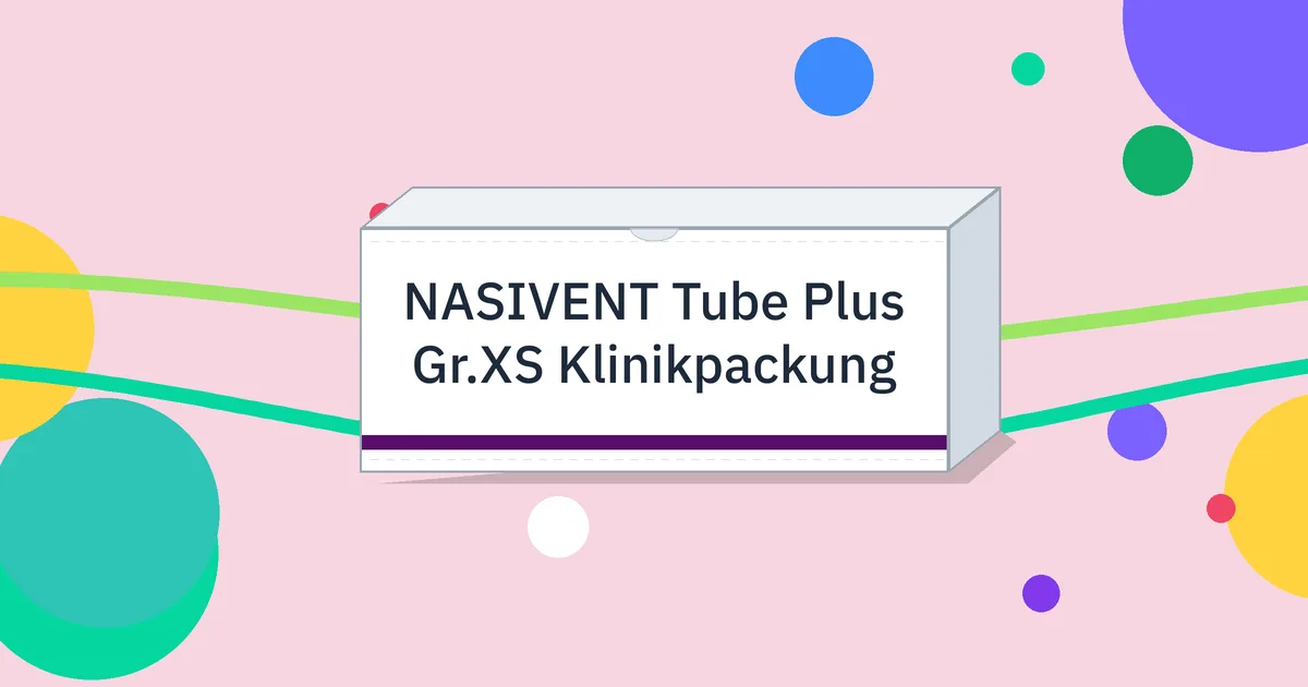 Symbolbild: Packung mit der Aufschrift NASIVENT Tube Plus Gr.XS Klinikpackung (PZN 17536029) – Verfügbarkeit und Bezug in Apotheken in Frankfurt am Main