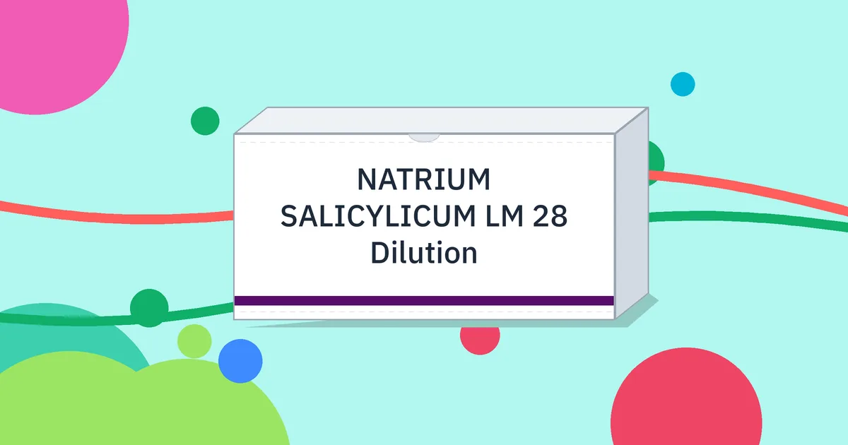 Symbolbild: Packung mit der Aufschrift NATRIUM SALICYLICUM LM 28 Dilution (PZN 12966618) – Verfügbarkeit und Bezug in Apotheken in Frankfurt am Main