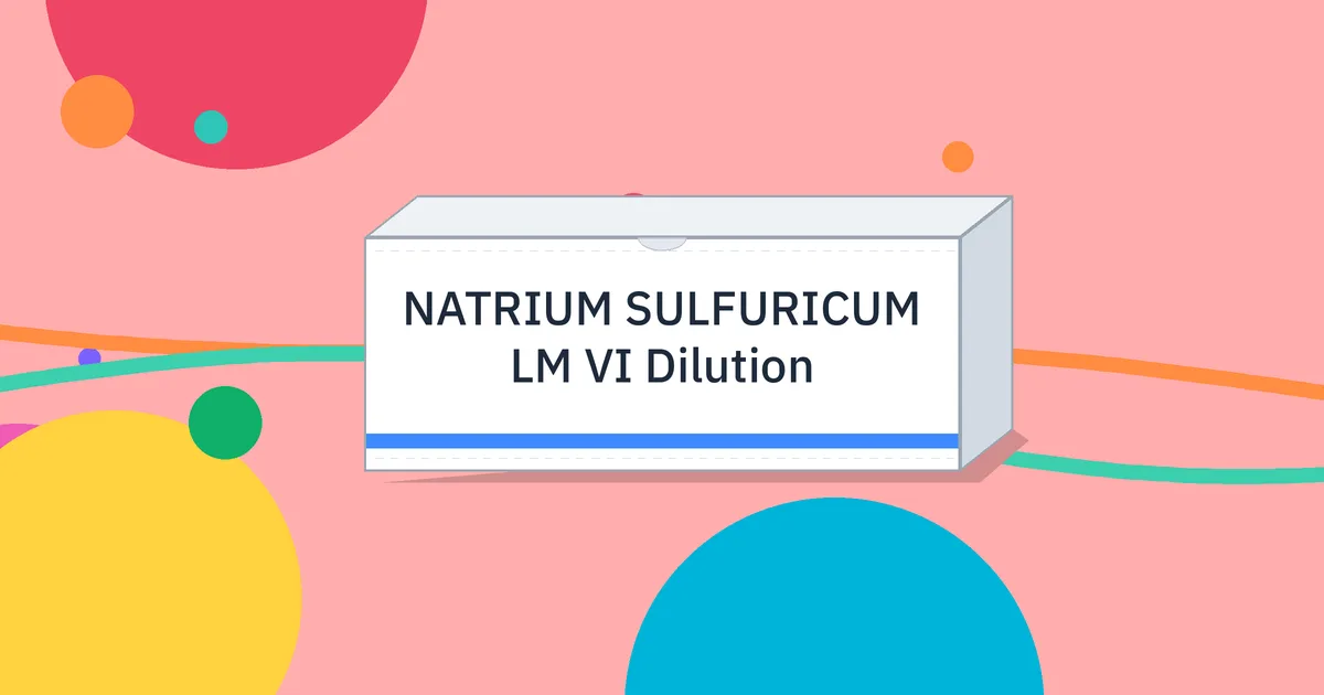 Symbolbild: Packung mit der Aufschrift NATRIUM SULFURICUM LM VI Dilution (PZN 02668877) – Verfügbarkeit und Bezug in Apotheken in Frankfurt am Main
