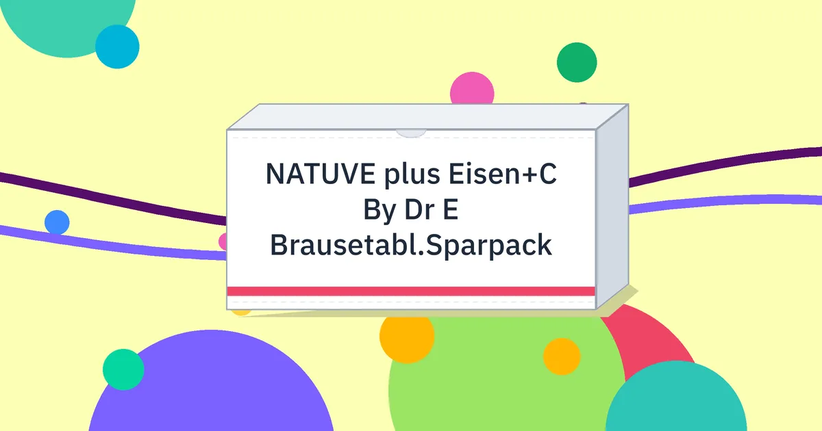 Symbolbild: Packung mit der Aufschrift NATUVE plus Eisen+C By Dr E Brausetabl.Sparpack (PZN 11143151) – Verfügbarkeit und Bezug in Apotheken in Frankfurt am Main